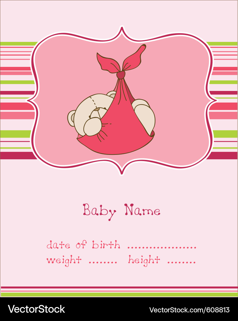 Baby Arrival Celebration Card Royalty Free Vector Image
