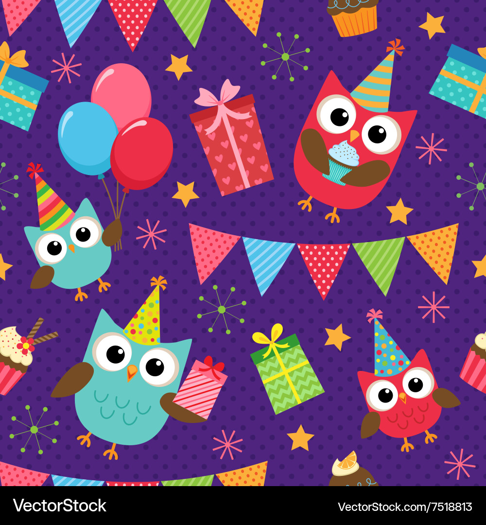 Birthday party pattern Royalty Free Vector Image
