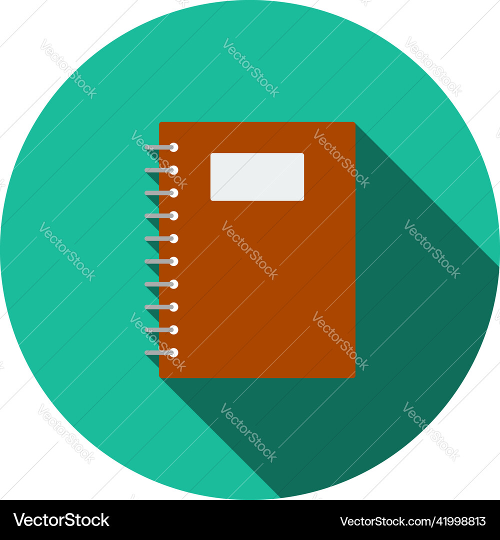 Exercise book with pen icon Royalty Free Vector Image