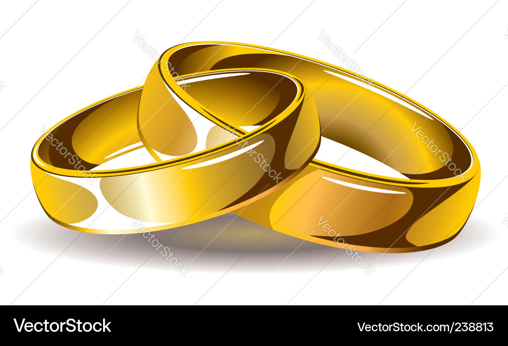 Gold wedding rings Royalty Free Vector Image - VectorStock