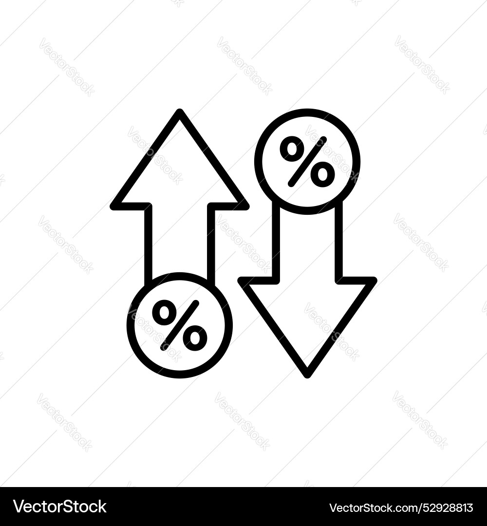 High and low percent arrow icon Royalty Free Vector Image