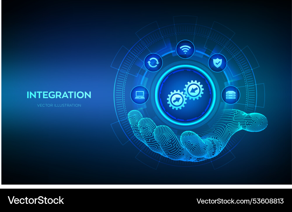 Integration data system system integration Vector Image Integration data system system integration Vector Image