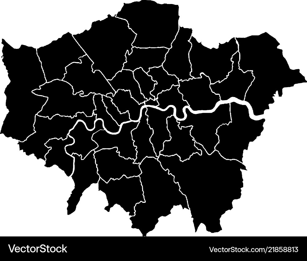 London Borough Map Royalty Free Vector Image - VectorStock