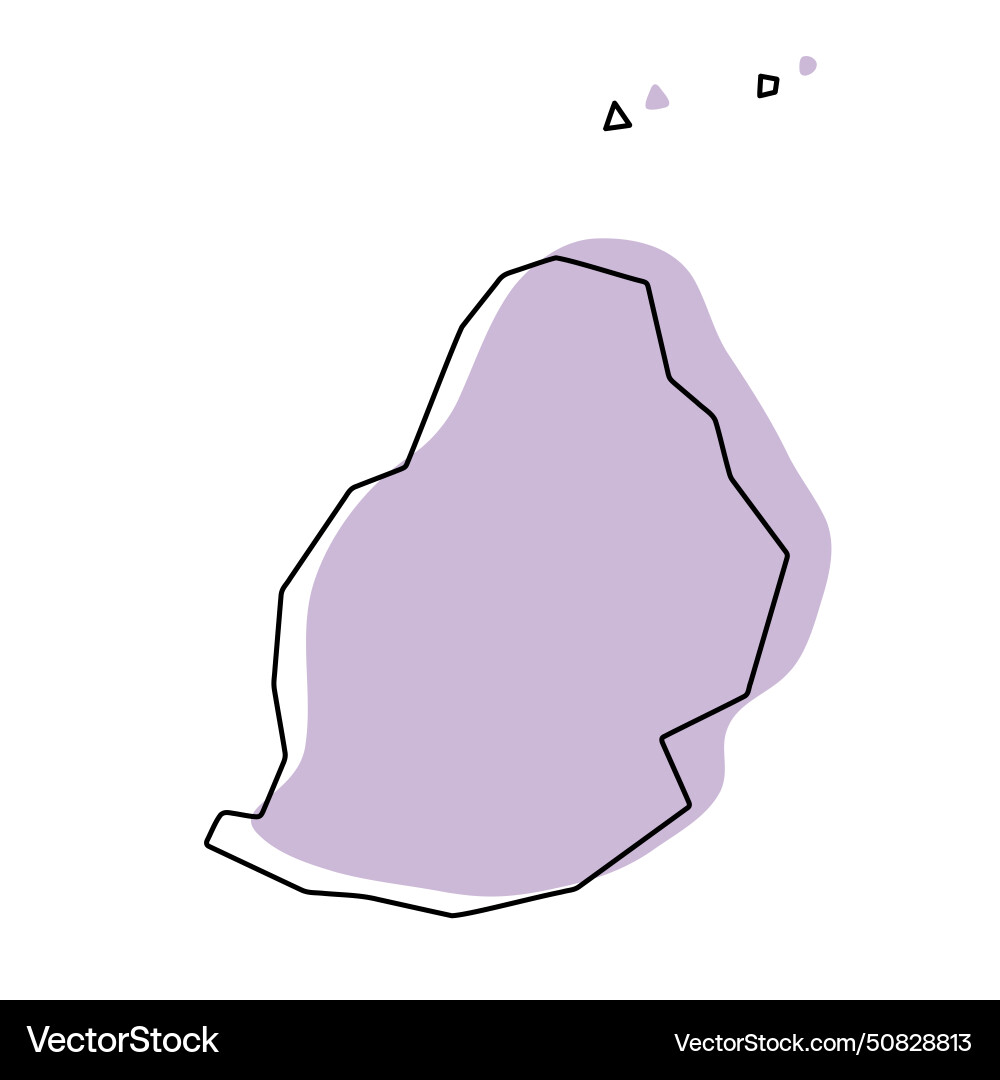 Mauritius simplified map Royalty Free Vector Image
