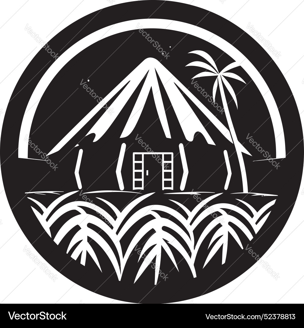 Rustic charm icon of thatched hut heritage Vector Image