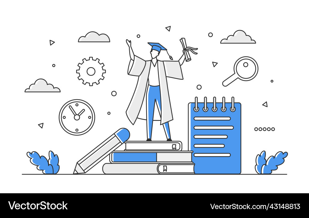 Successful university completion and college Vector Image
