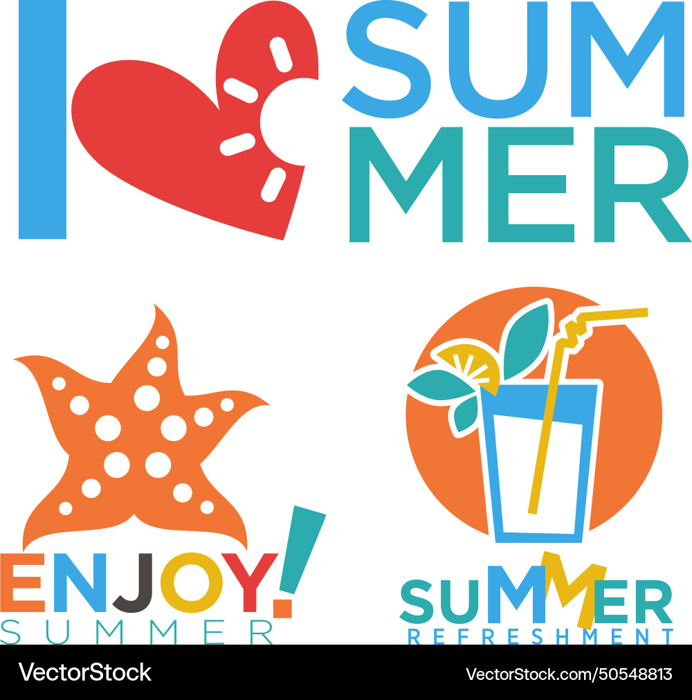 Summer enjoy refreshment stickers or banners Vector Image