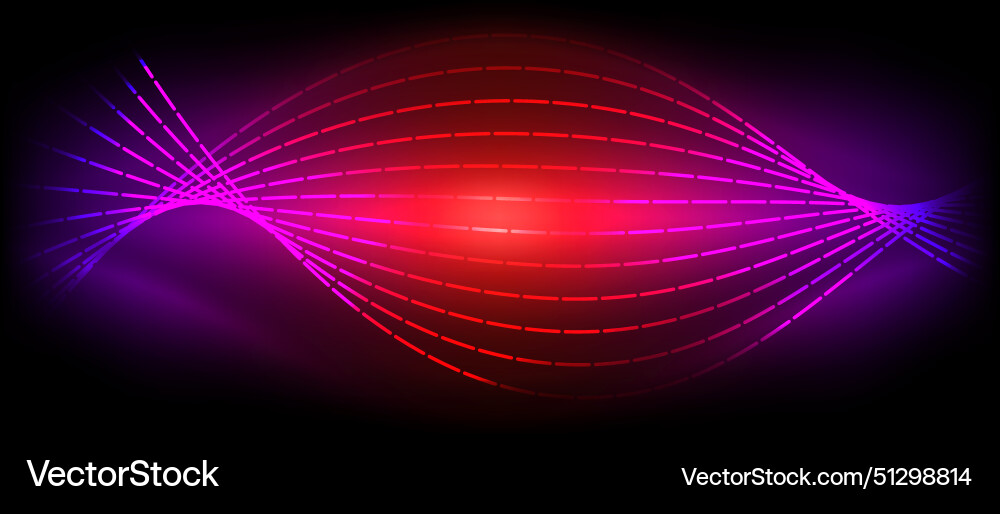 A red and purple wave on black background Vector Image