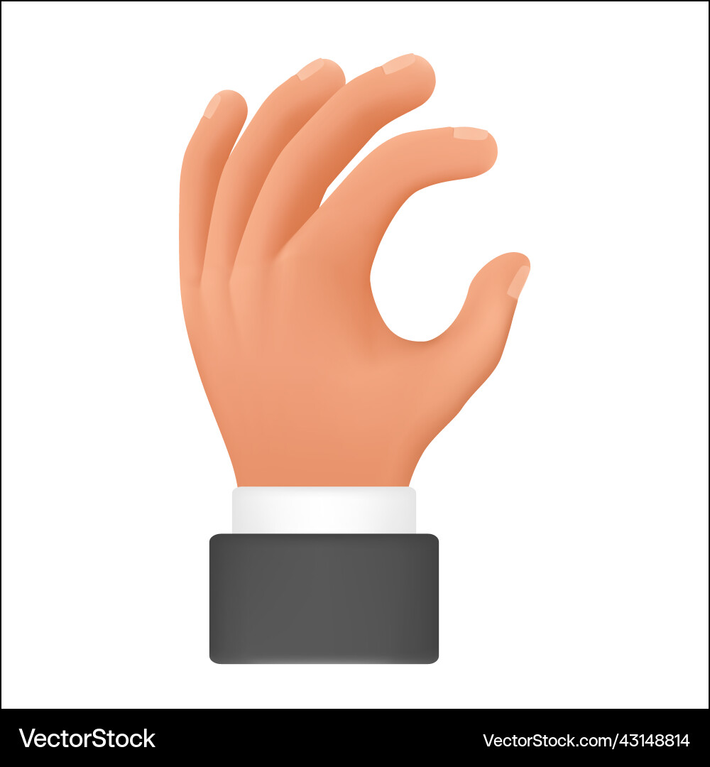Hand gesture showing letter c Royalty Free Vector Image