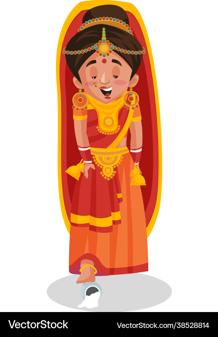 Indian bride cartoon character Royalty Free Vector Image