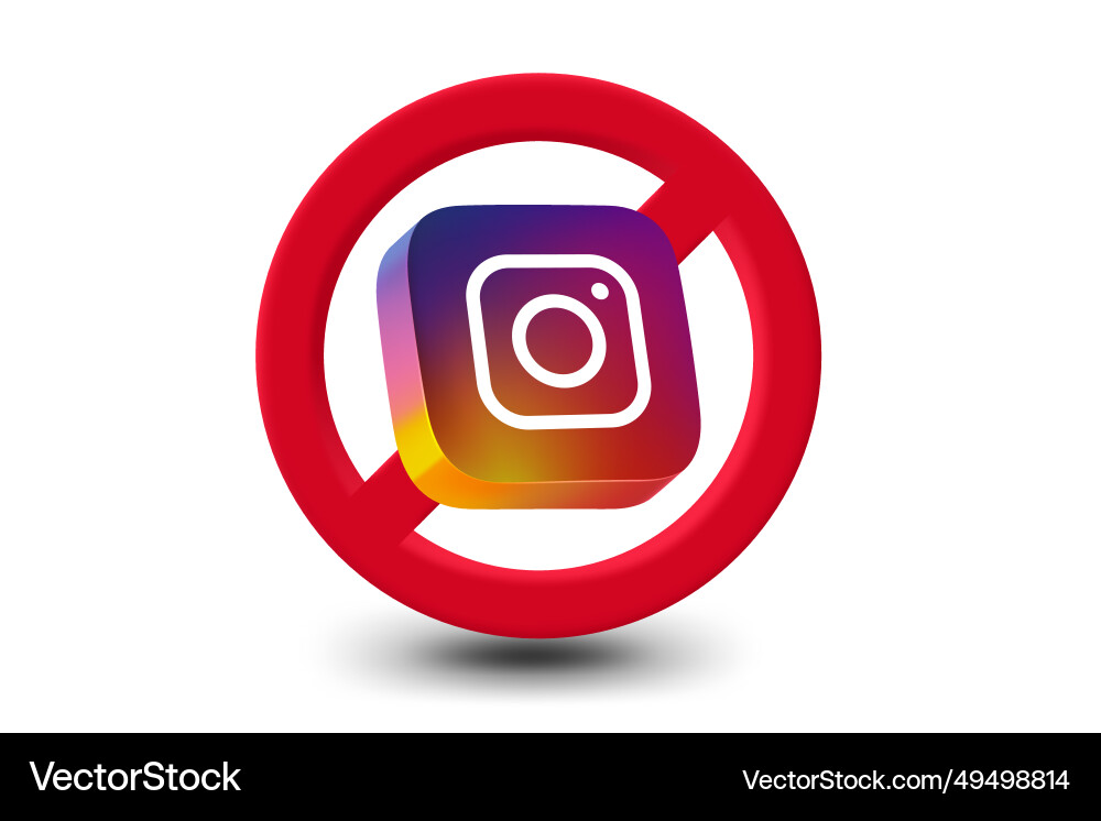 Instagram Ban Concept - Restriction Royalty Free Vector