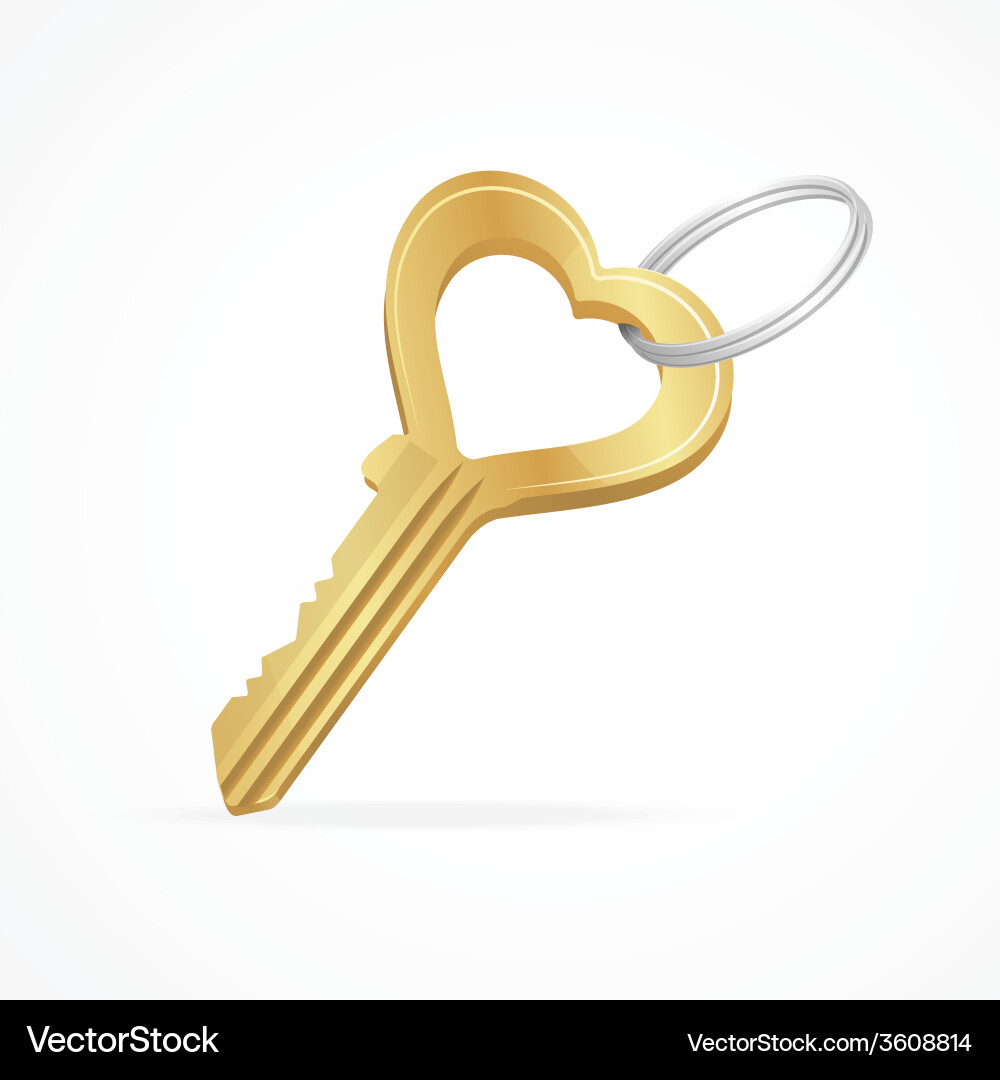 Key heart and love Royalty Free Vector Image - VectorStock
