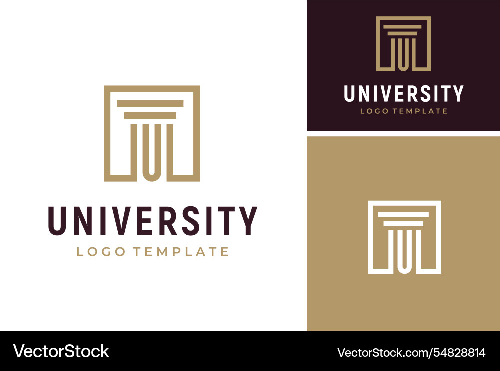 Letter u pillar column greek building logo Vector Image