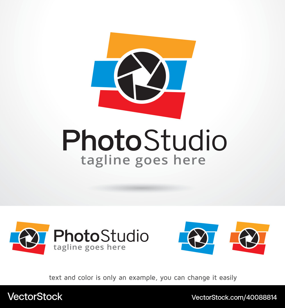 Modern Photo Studio Logo Royalty Free Vector Image
