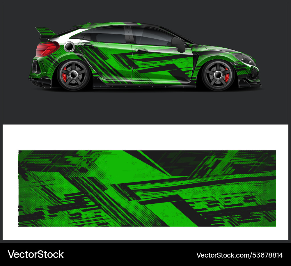 Vehicle wrap material design graphics Royalty Free Vector