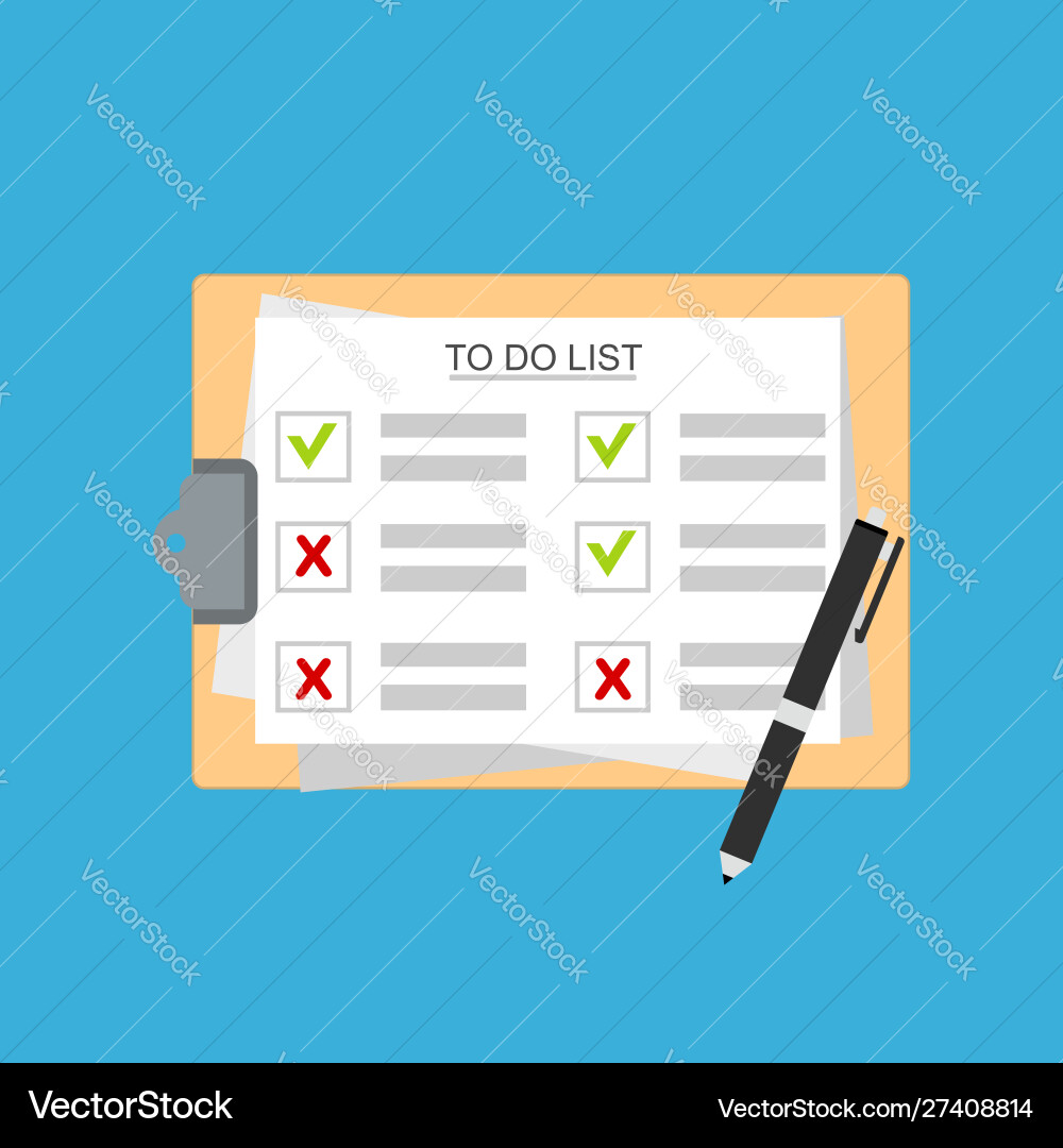 White checklist questionnaire paper square box Vector Image