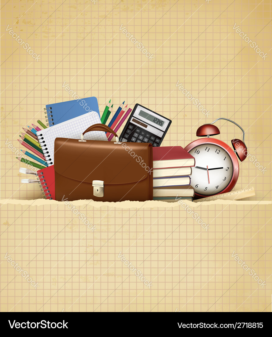 Back to school retro education background Vector Image