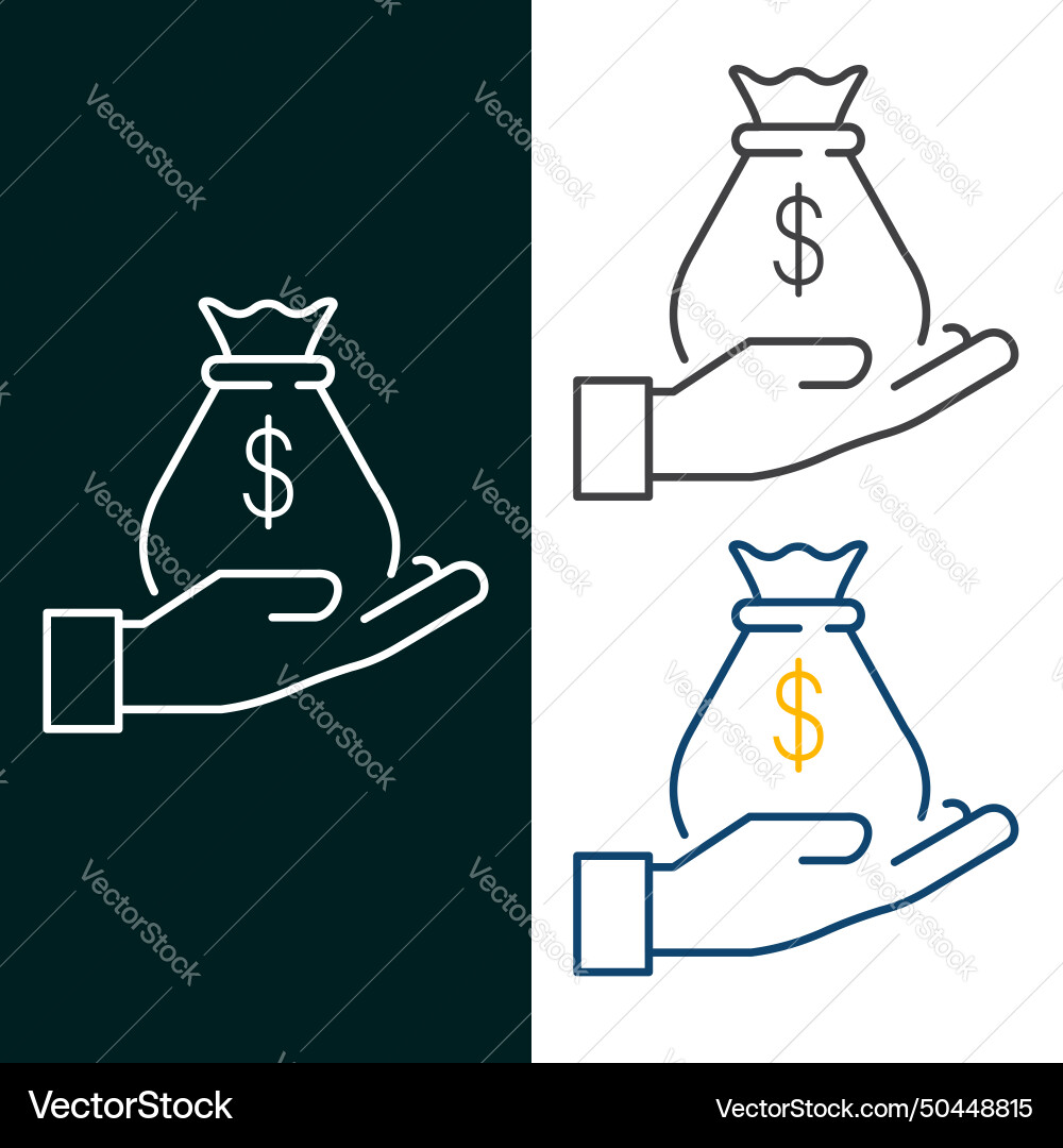 Coin bag icon design Royalty Free Vector Image