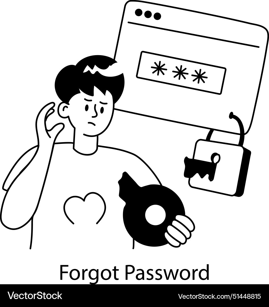 Forgot password Royalty Free Vector Image - VectorStock