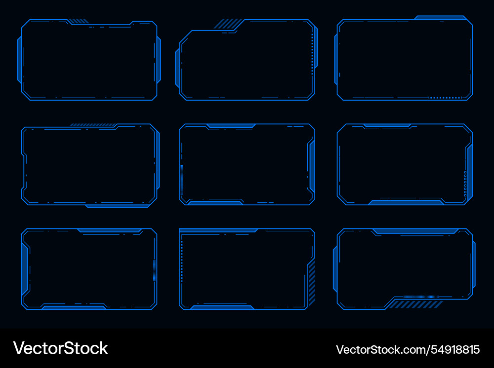 Futuristic frame hud technology design element Vector Image