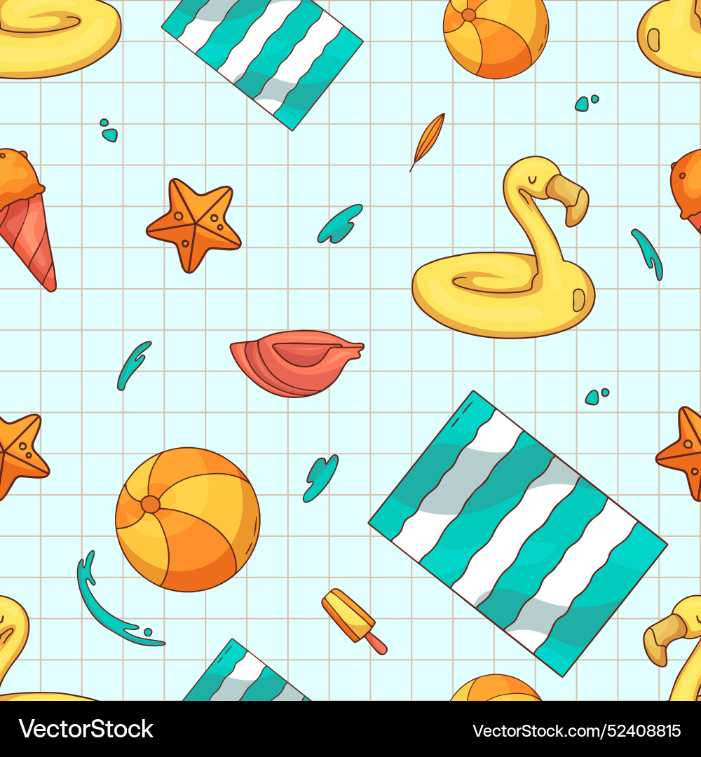 Hand drawn summer pattern Royalty Free Vector Image