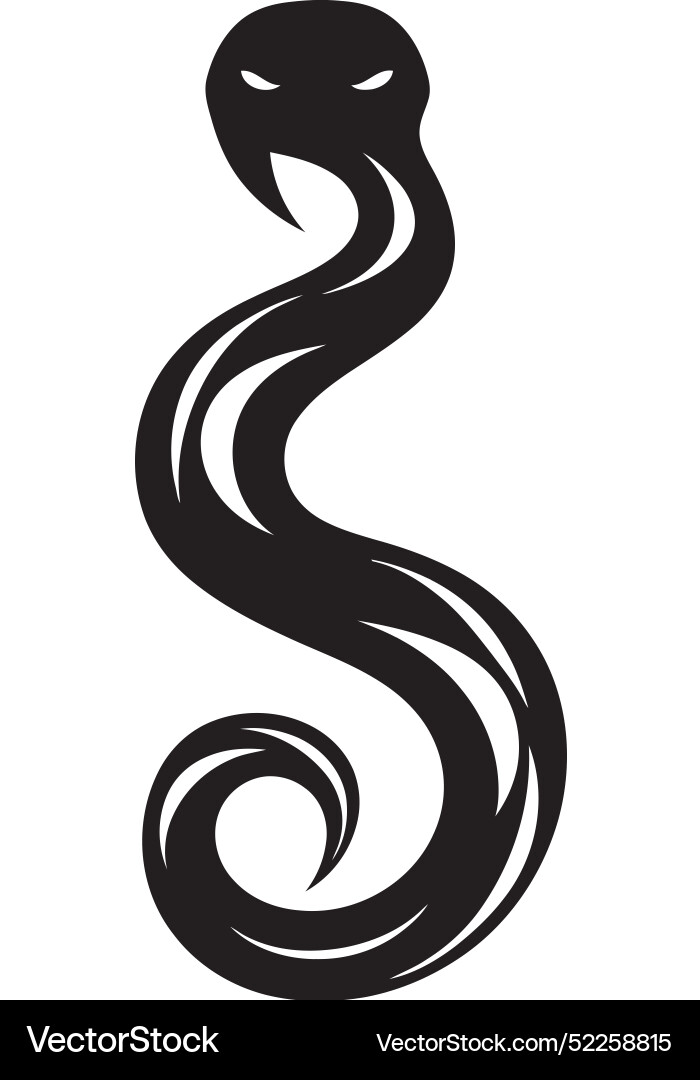 Inky black mamba intricate serpent glyph Vector Image