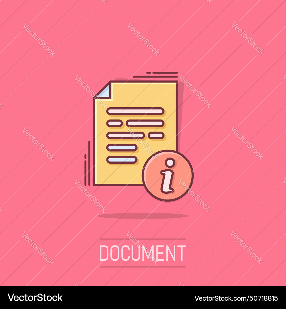 Instruction document icon in comic style manual Vector Image