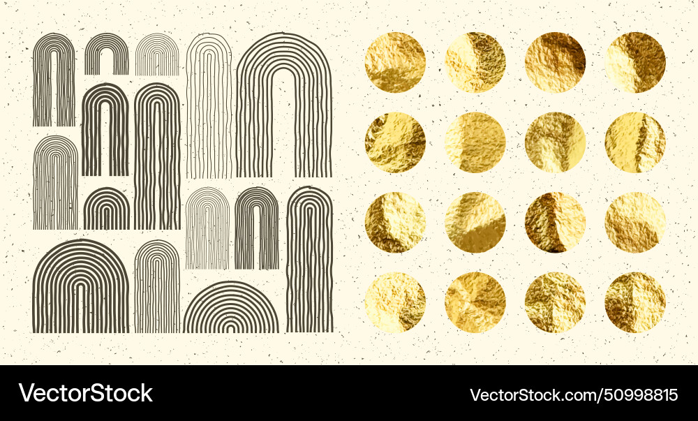 Mid century arch elements modern geometric shapes Vector Image