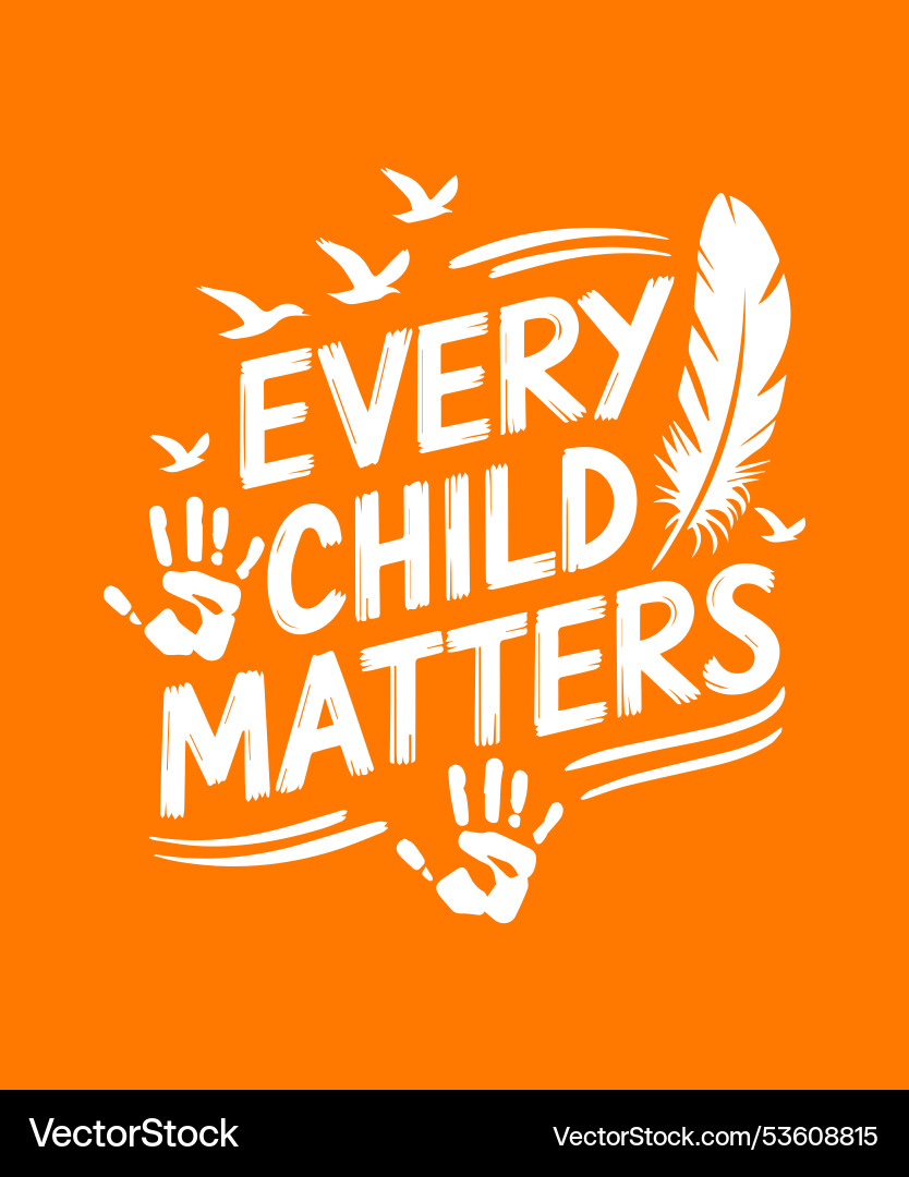 Orange unity day native american every child Vector Image