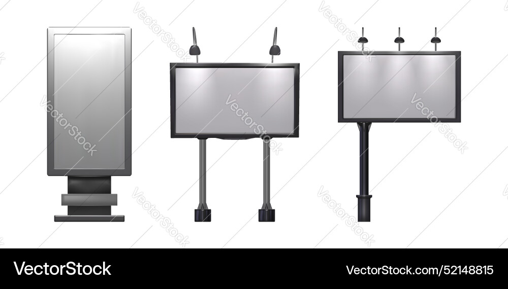 Outdoor advertising billboards set Royalty Free Vector Image