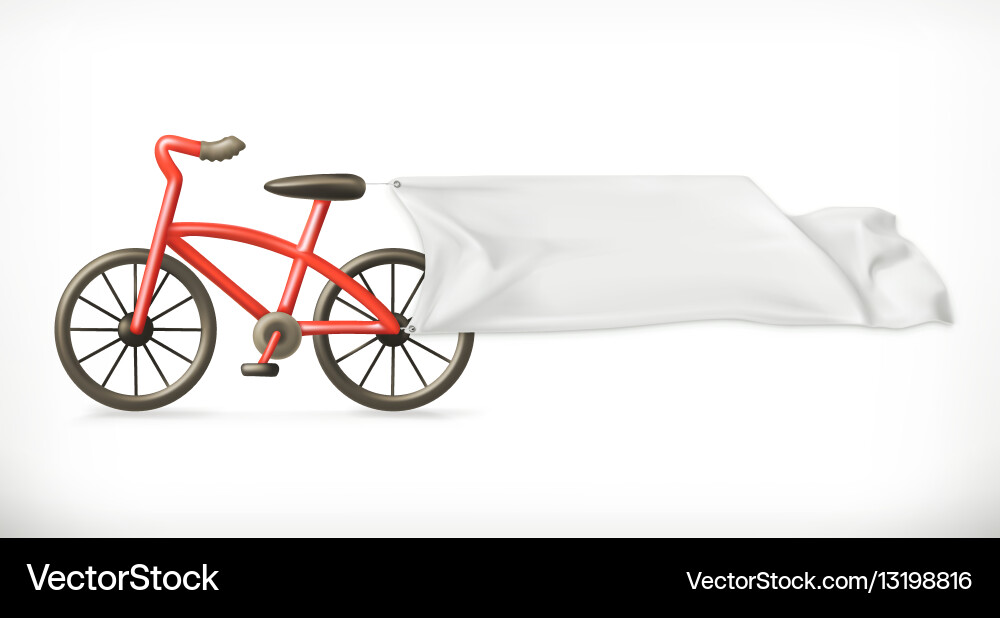 Bike and white banner graphic element Royalty Free Vector