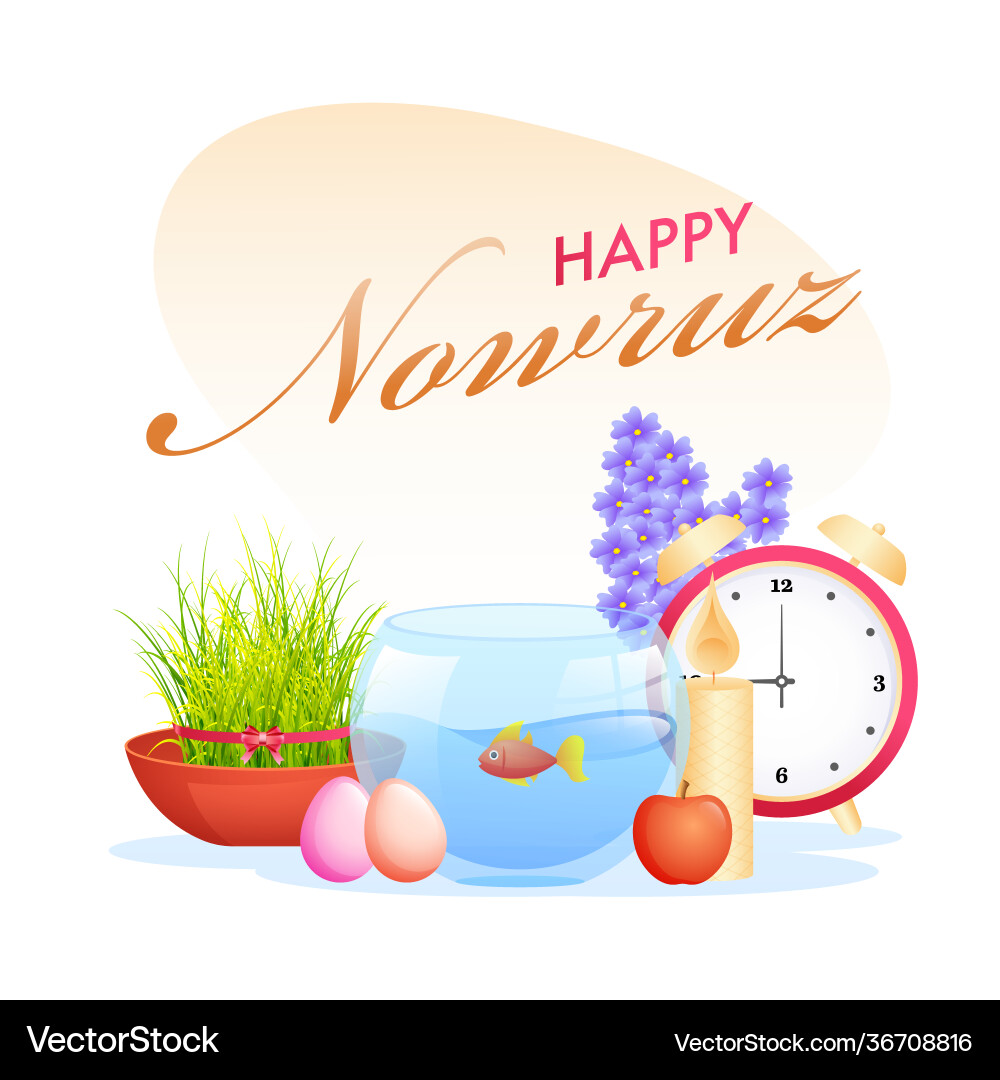 Happy nowruz celebration poster design Royalty Free Vector
