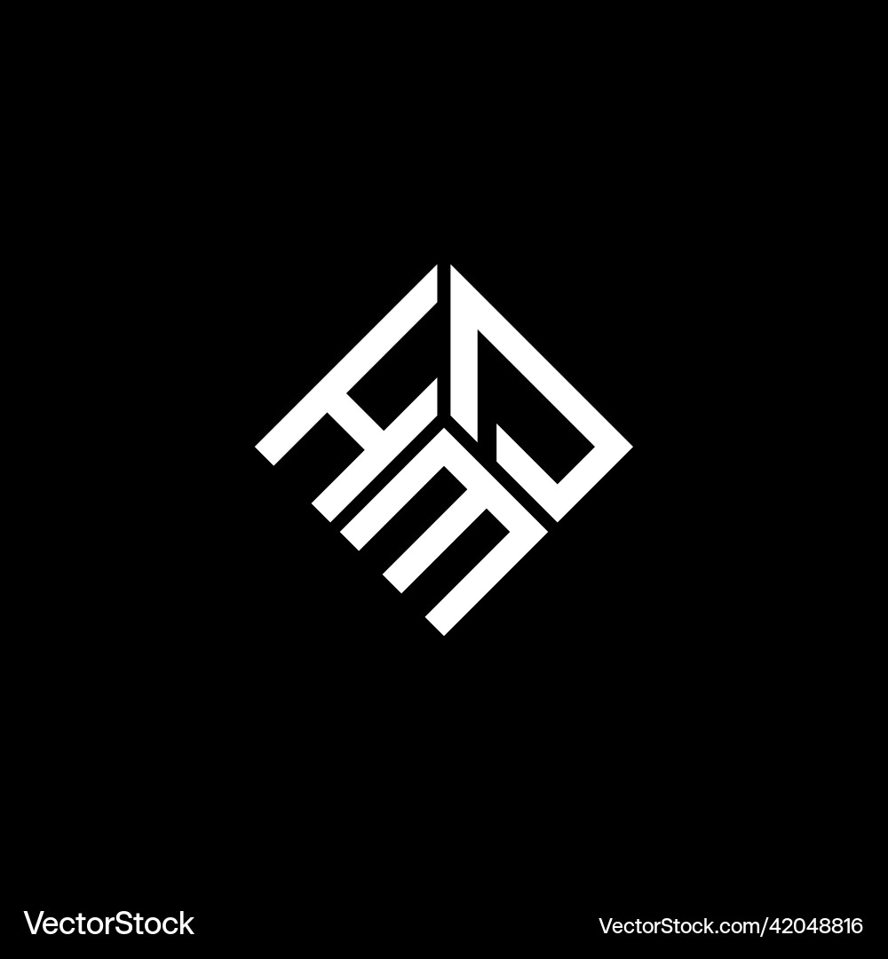HMD Initial Logo - Black Background Royalty Free Vector