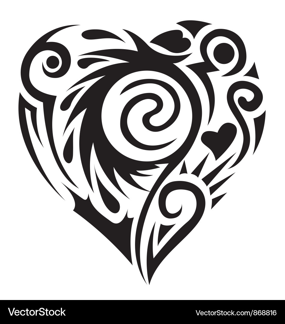 Tattoo heart Royalty Free Vector Image - VectorStock