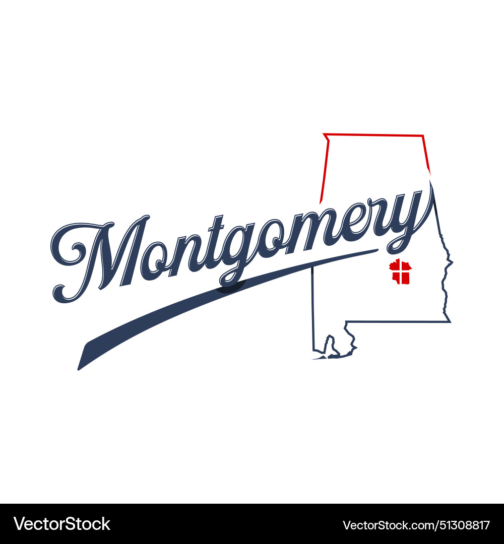 Abstract letter and map montgomery alabama Vector Image