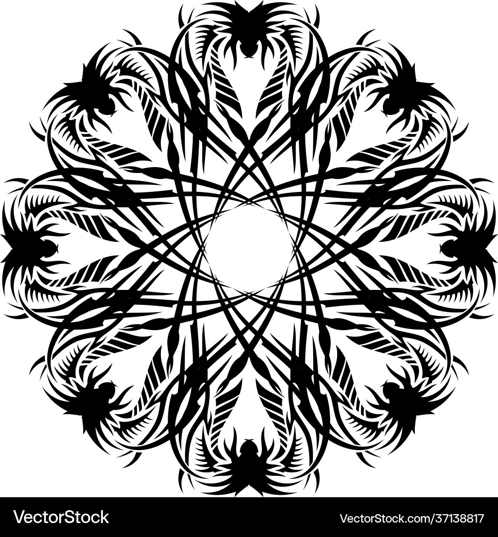 Black tribal tattoo 0021 Royalty Free Vector Image