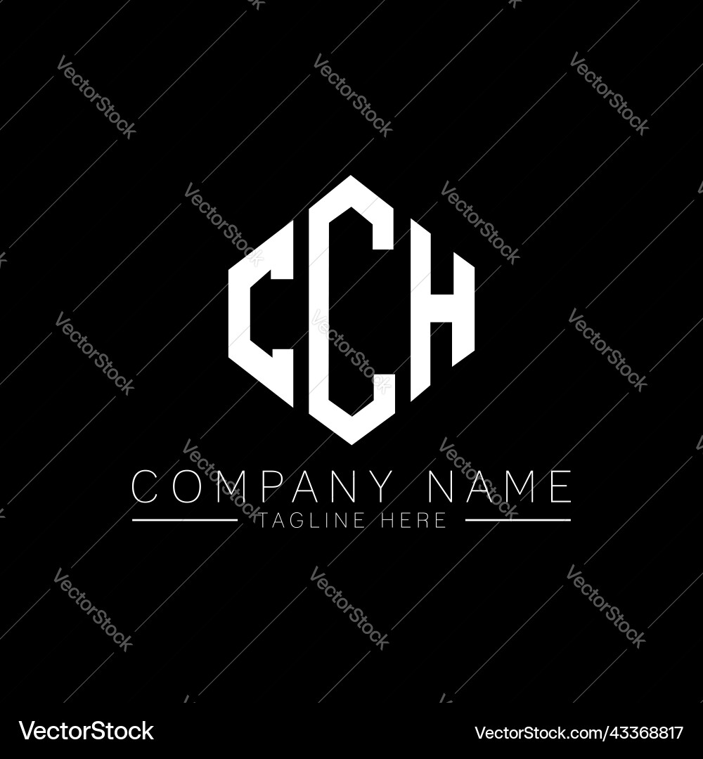 Cch letter logo design with polygon shape Vector Image