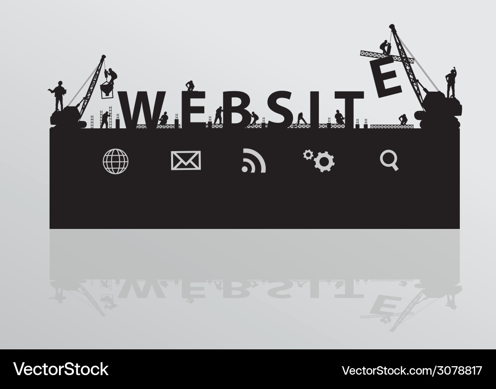 Construction site crane building website Vector Image
