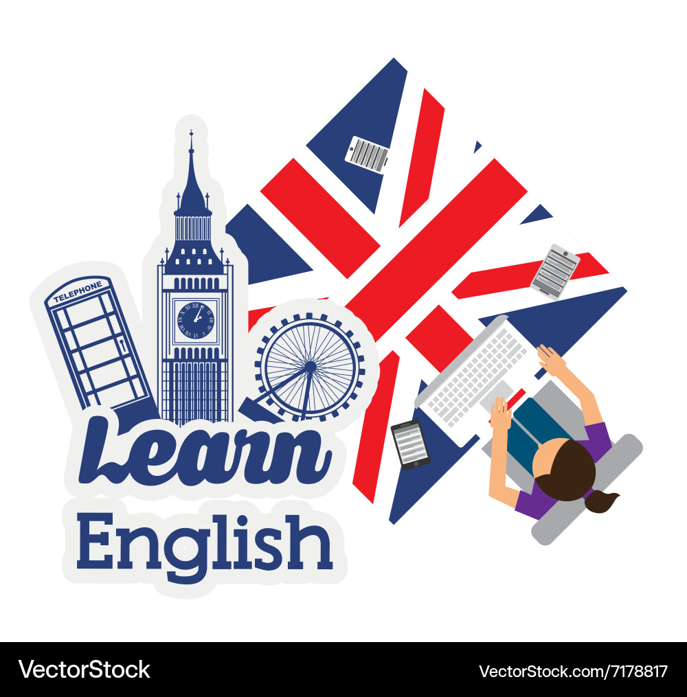 English Language Learning Royalty Free Vector Image