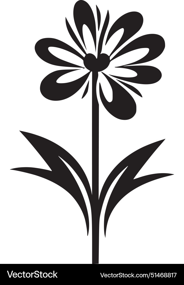 Flower - black and white Royalty Free Vector Image