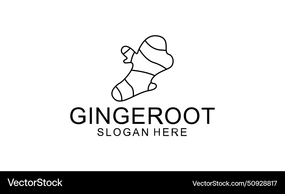 Ginger root logo round linear Royalty Free Vector Image