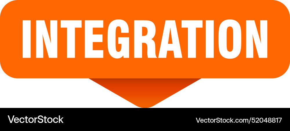 Integration sticker sign Royalty Free Vector Image