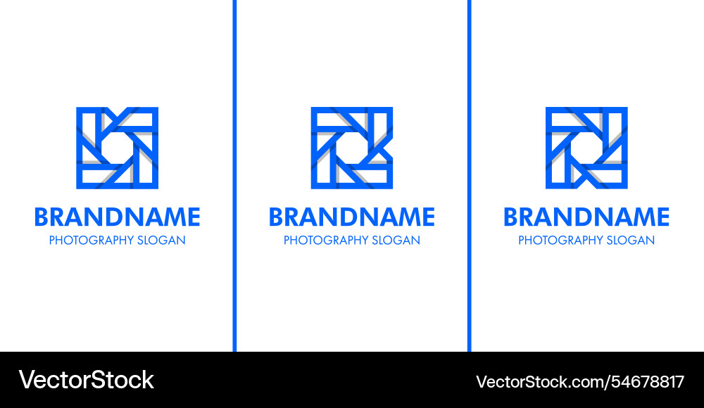 Letter m k w shutter logo set symbolizes Vector Image