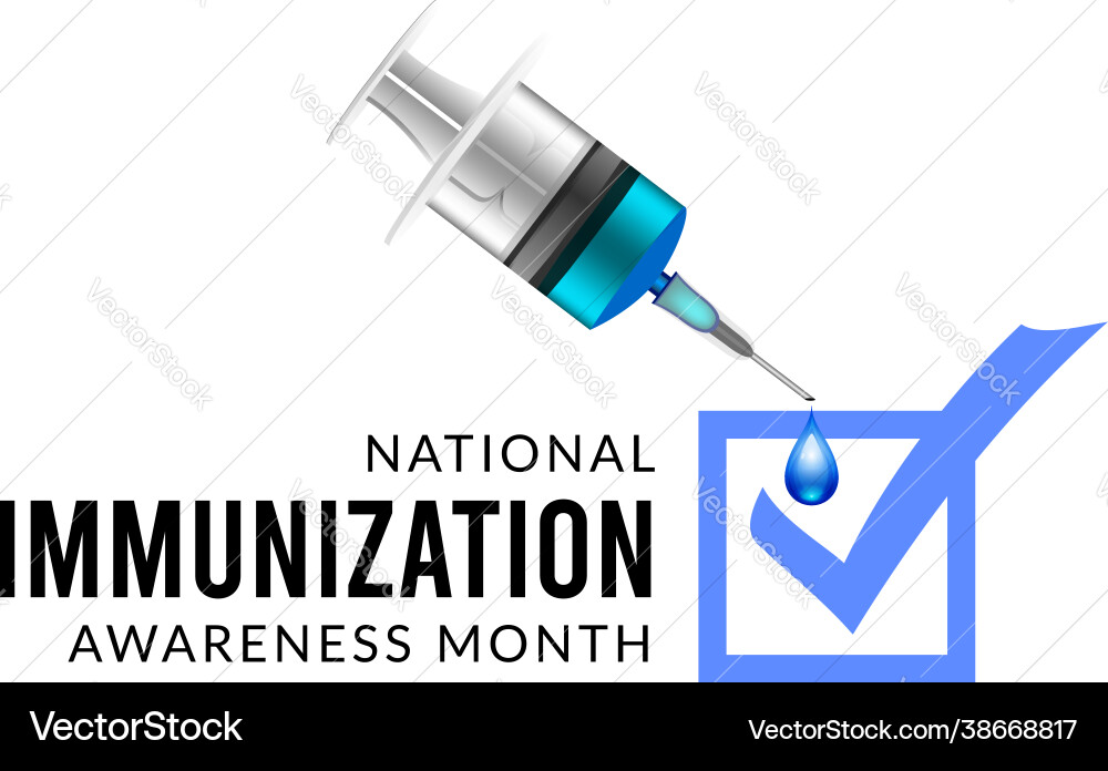 Nationale Immunisierung Bewusstsein Monat Vektorbild