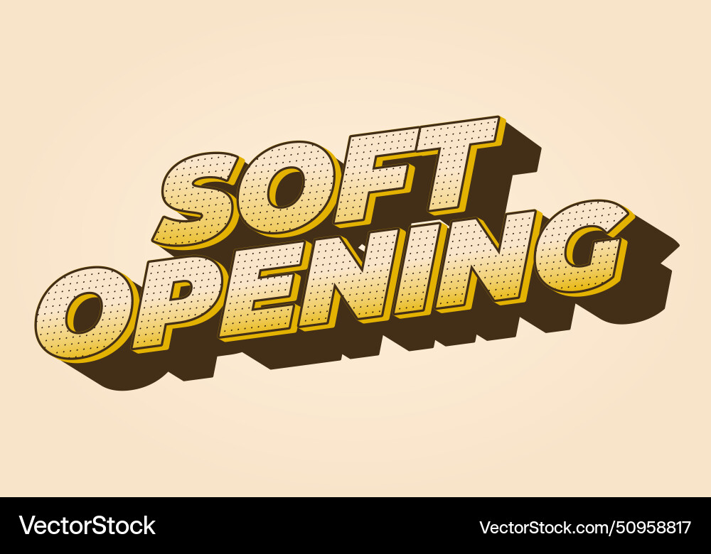 Soft opening text effect in 3d look and eye Vector Image