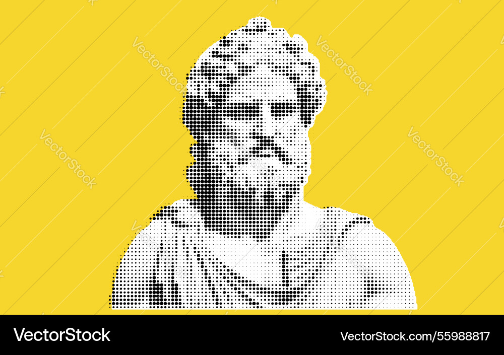 Stylized portrait of a classical philosopher Vector Image