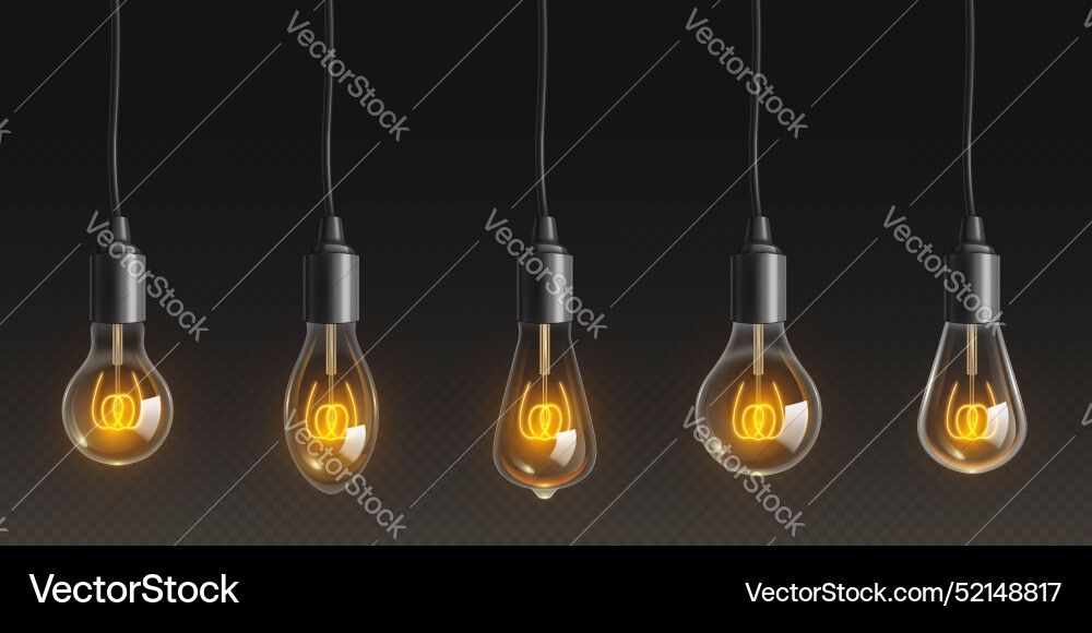 Vintage edison bulb light with filament realistic Vector Image