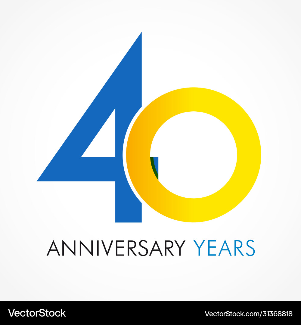 40 circle anniversary logo Royalty Free Vector Image