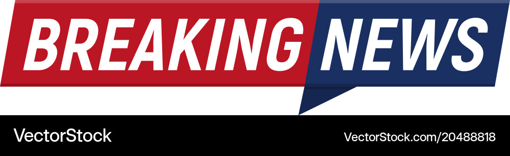 Breaking news headline minimalistic logo on white Vector Image
