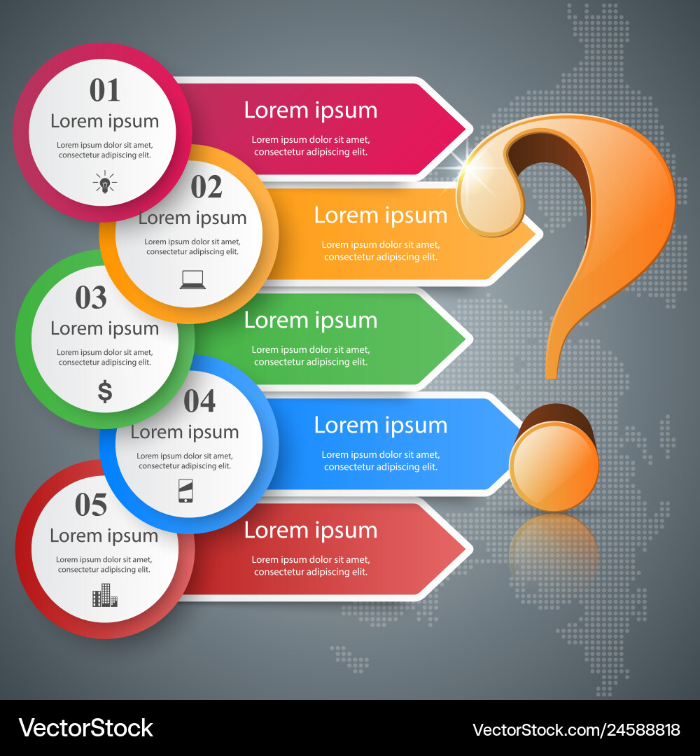 Business infographics question mark Royalty Free Vector